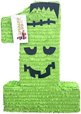 APINATA4U Large Number One Pinata Green Color Monster Pinata Halloween