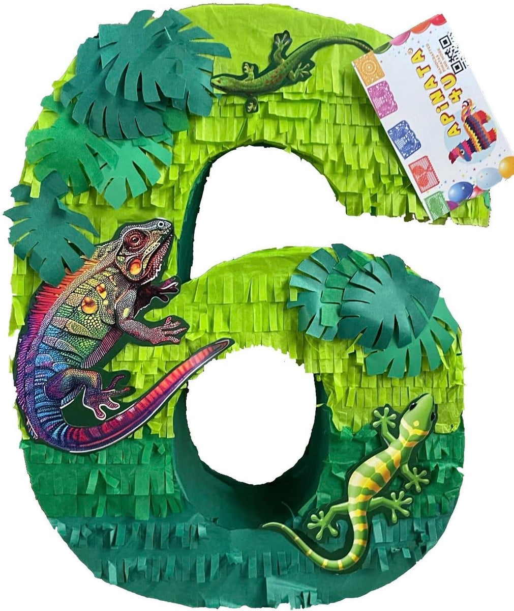 APINATA4U Large Number Six Pinata Rainbow Colors