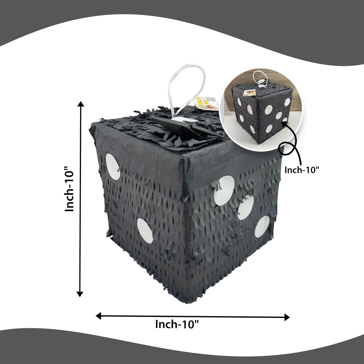 Black Dice Pinata, Casino Themed Party Decoration, Poker Birthday Part ...