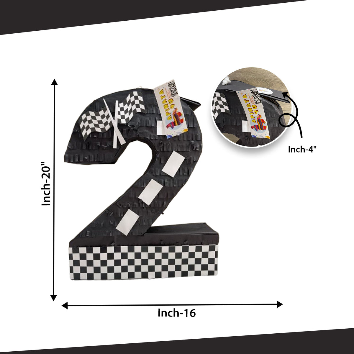 APINATA4U Number Two Pinata Race Car Theme