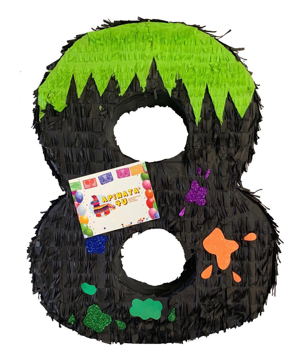 APINATA4U Large Number Eight Slime Themed Pinata Slimed Themed